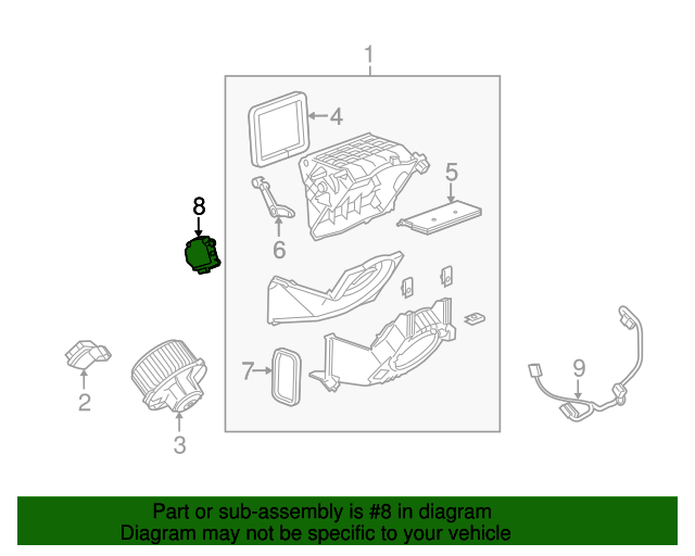 2005-2015 Cadillac Heating and Air Conditioning Air Inlet Door Actuator ...