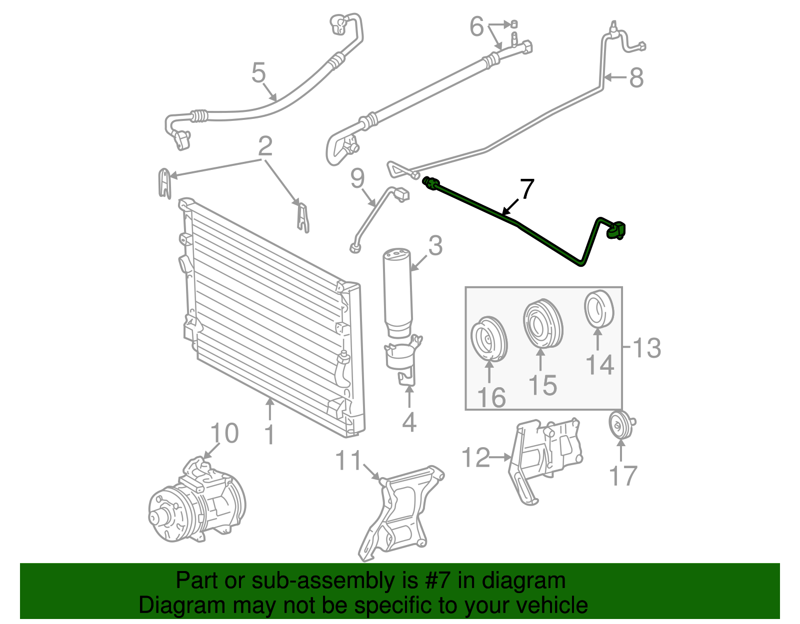 1995-1997 Toyota Tacoma Pipe, Cooler Refrigerant Liquid, B 88716-04120 ...