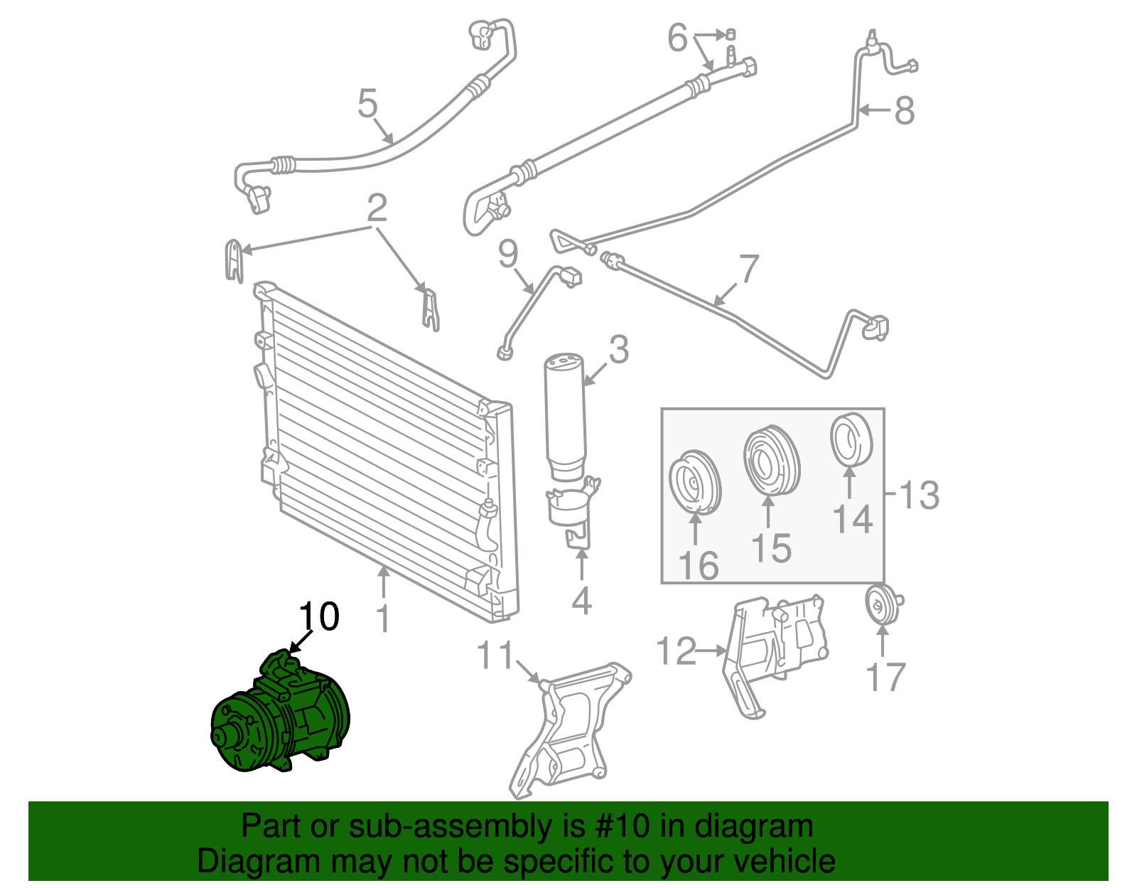 Genuine Toyota Compressor part# 88320-04010-84 for 2001-2004 Toyota ...