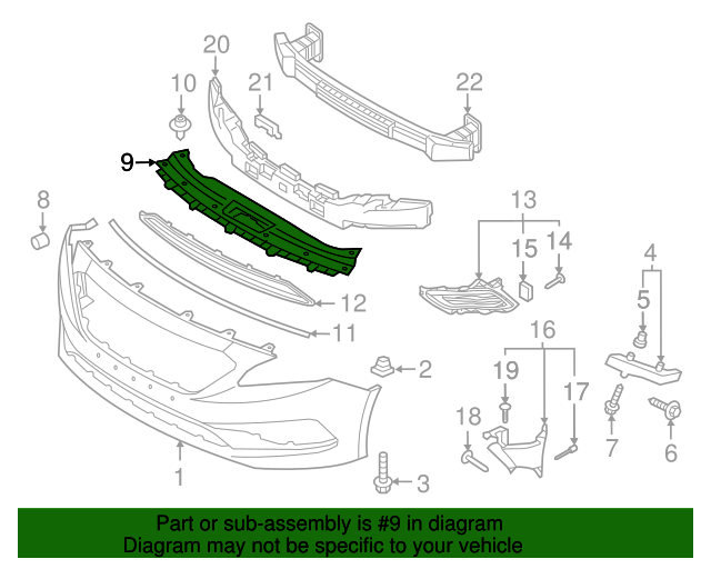 2016-2017 Hyundai Sonata Radiator Support Access Cover 86361-E6100 ...