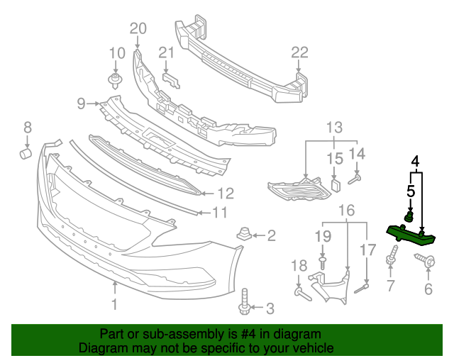2016-2017 Hyundai Sonata Bumper Guide 86513-E6000 | AutoNationParts.com