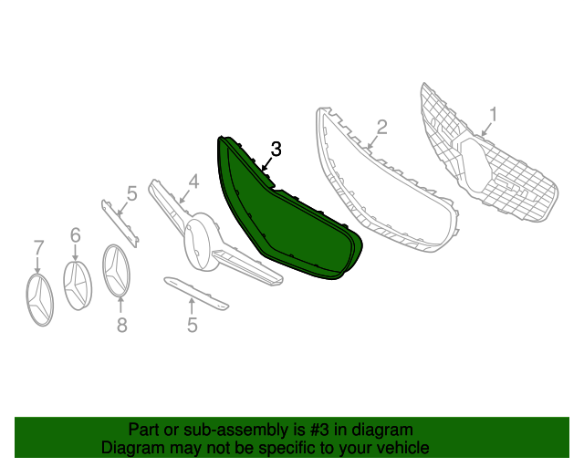 2015-2021 Mercedes-Benz Grille Molding 217-888-00-73 | AutoNationParts.com