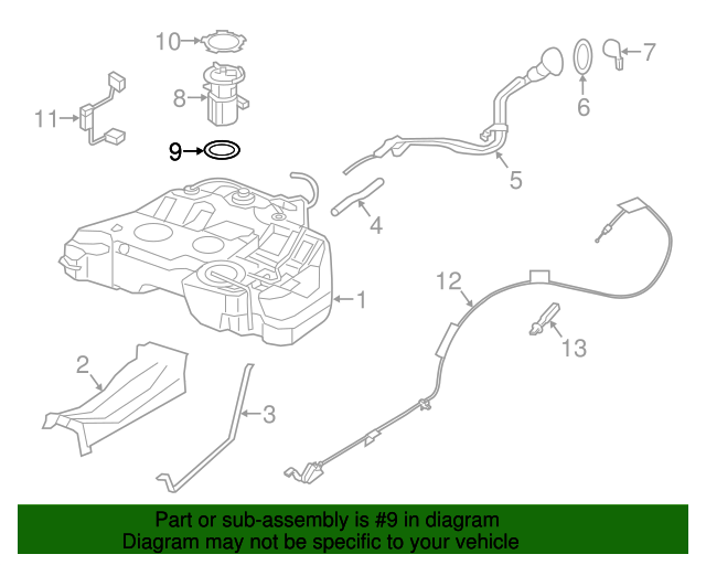 2002-2020 Nissan Fuel Pump Packing 17342-7Y000 | TascaParts.com