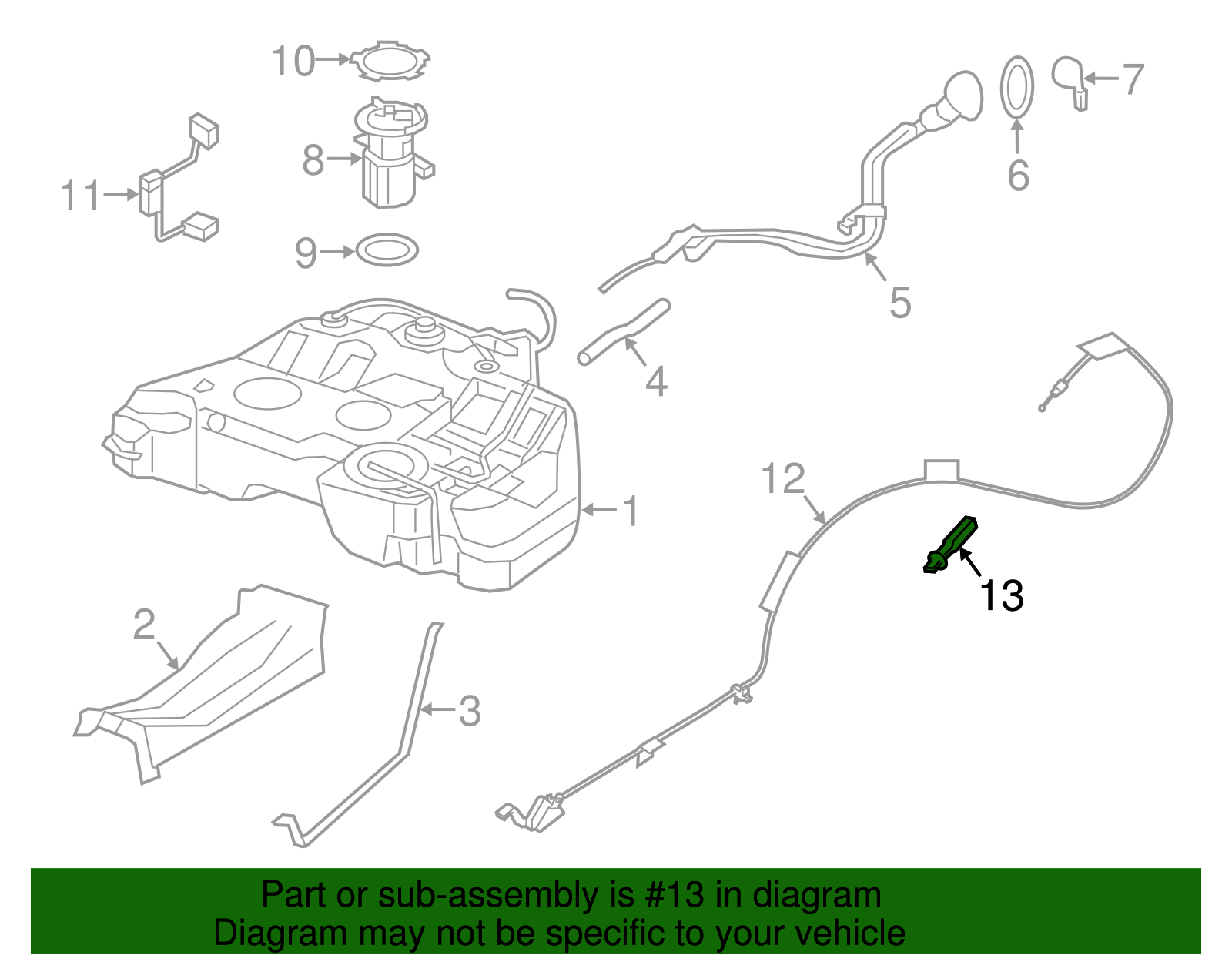 2013-2025 Nissan Fuel Door Latch 78827-3BG0A | OEM Parts Online