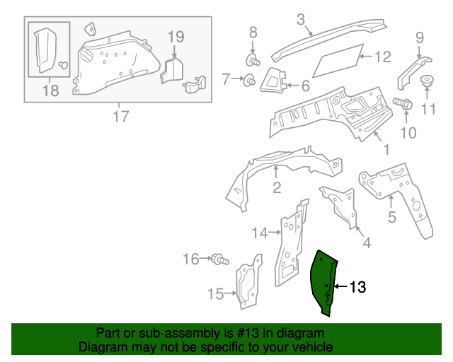 23323294 - Driver Side Body Side Inner Panel Filler - 2016-2024 ...