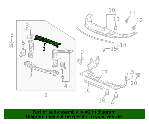 Genuine OEM Acura - Upper Tie Bar Part# 04602-T3R-A00ZZ | Acura Parts ...