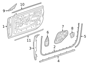 217-727-03-87 - Door Shell Seal 2015-2021 Mercedes-Benz ...