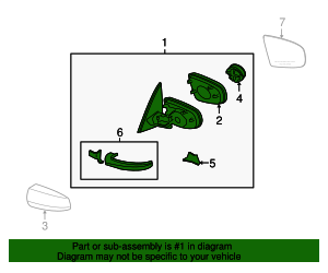 51167282779 - 2010-2011 BMW X6 Door Mirror (51-16-7-282-779) | BMW of ...
