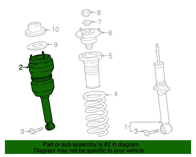 2001-2003 Lexus LS430 Strut 48010-50110 | OEM Parts Online