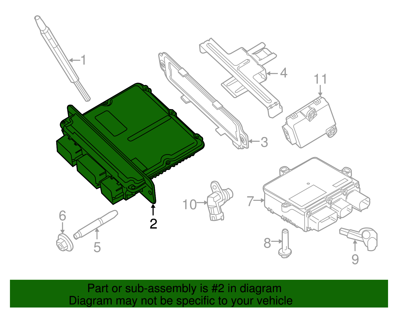 2012 Ford | Engine Control Module (ECM) | CC3Z-12A650-AJC | Walls' Ford ...