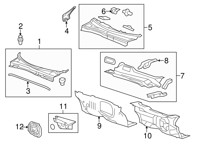 22956656 - Passenger Side Air Inlet Grille Panel Extension 2009-2017 ...