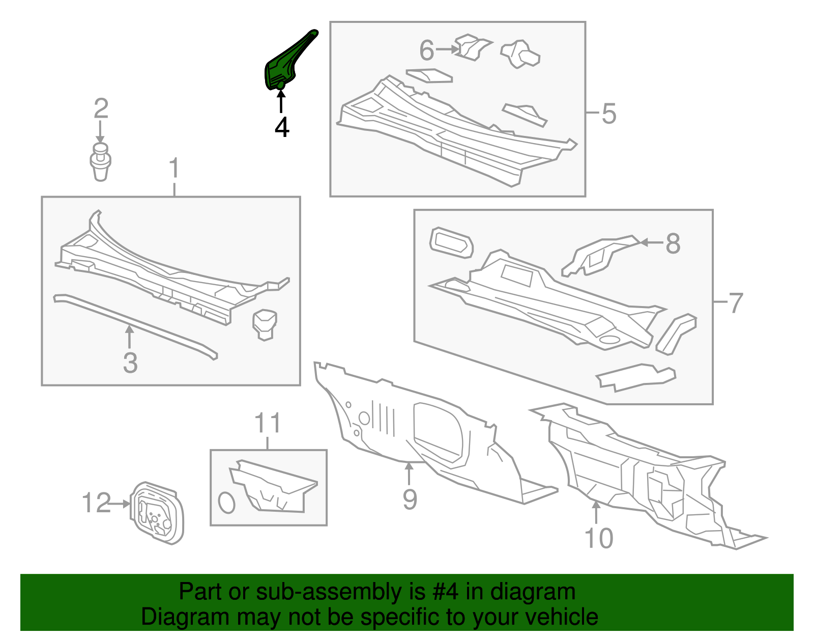 22956656 - Passenger Side Air Inlet Grille Panel Extension 2009-2017 ...