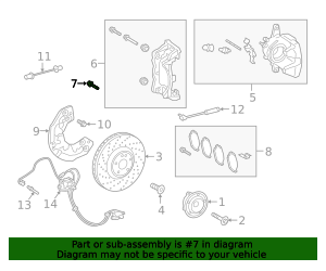 910105-014005 - Caliper Support Lower Bolt 2010-2023 Mercedes-Benz ...