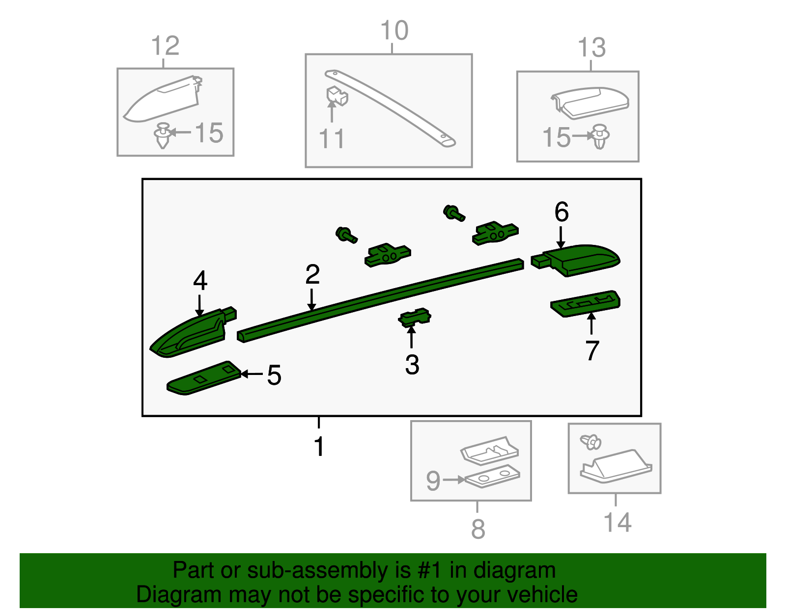 Genuine Toyota Side Rail Assembly part# 63408-0C020 for 2008-2022 ...