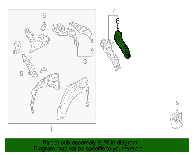 2017-2019 Subaru Impreza Pillar Reinforced 51592FL00A9P | Subaru Parts ...