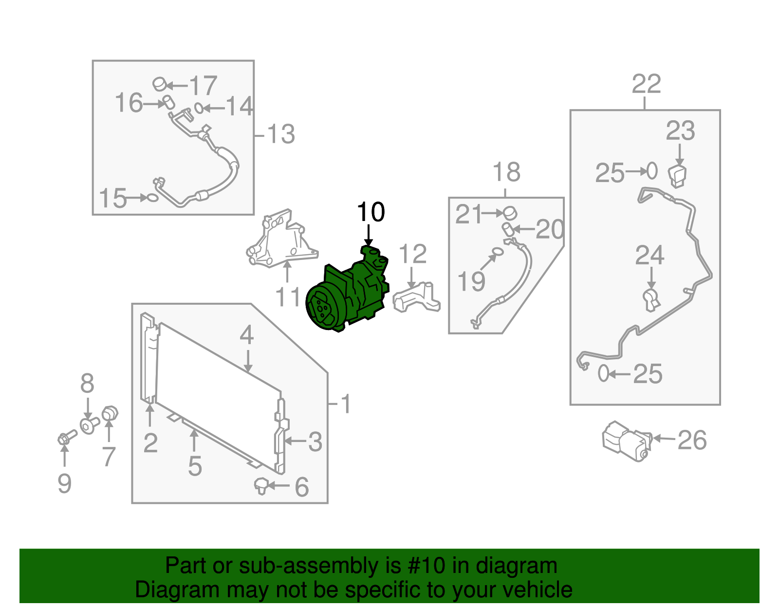 2011-2013 Subaru Forester Compressor 73111SC020 | OEM Parts Online