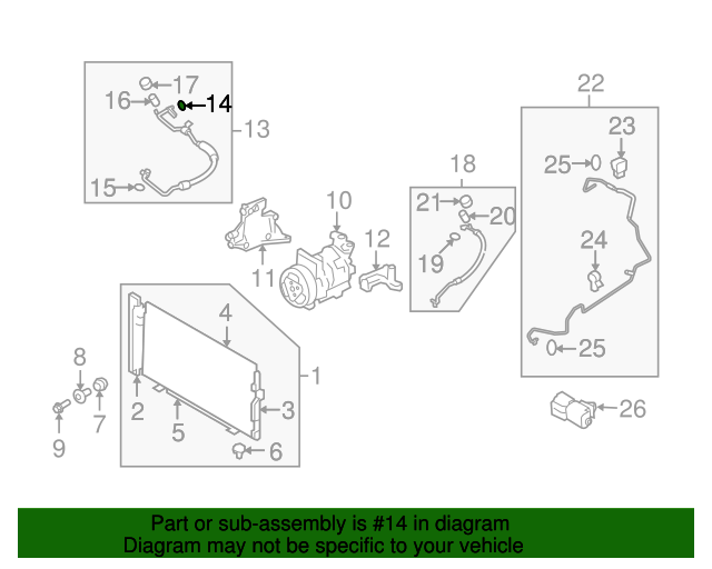 2007-2024 Subaru A/C Refrigerant Line O-Ring 73039TA010 | OEM Parts Online
