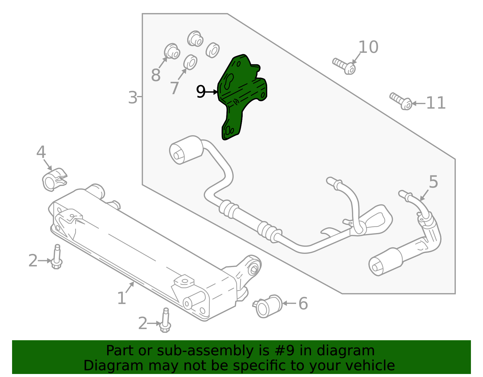 JL3Z-7B147-A - Transmission Oil Cooler Line Bracket 2017-2021 Ford ...