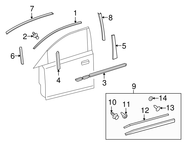 75071-75020-C1 - Door Molding 2010-2012 Lexus HS250h | AutoNationParts.com