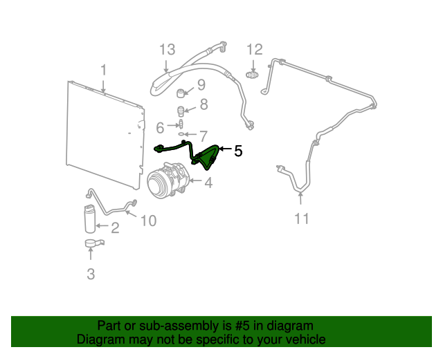 2004-2012 GM Air Conditioning Compressor and Condenser Hose Assembly ...