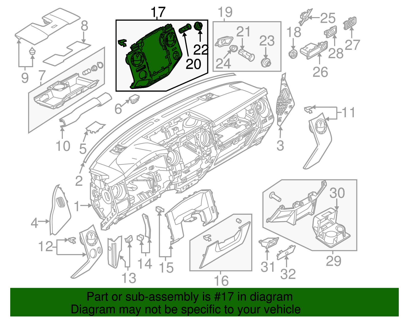 DC3Z-2504302-DB - Center Panel 2013-2016 Ford | Big 3 Auto Parts