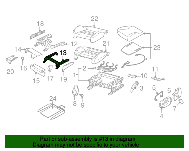 2004-2010 Volkswagen Touareg Seat Bracket 7L0-881-677-G | QuirkParts
