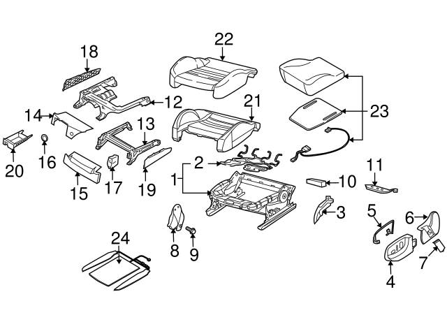 2004-2010 Volkswagen Touareg Seat Bracket 7L0-881-677-G | QuirkParts