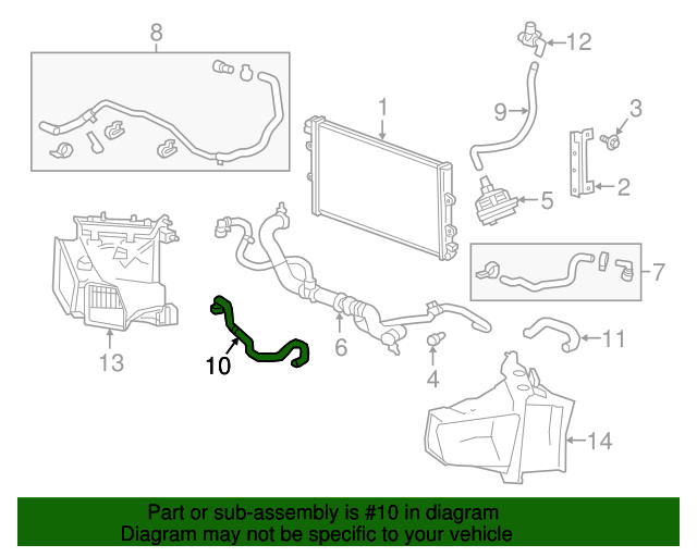 2016-2022 GM Radiator Inlet Hose 84134897 | GMPartsDirect.com