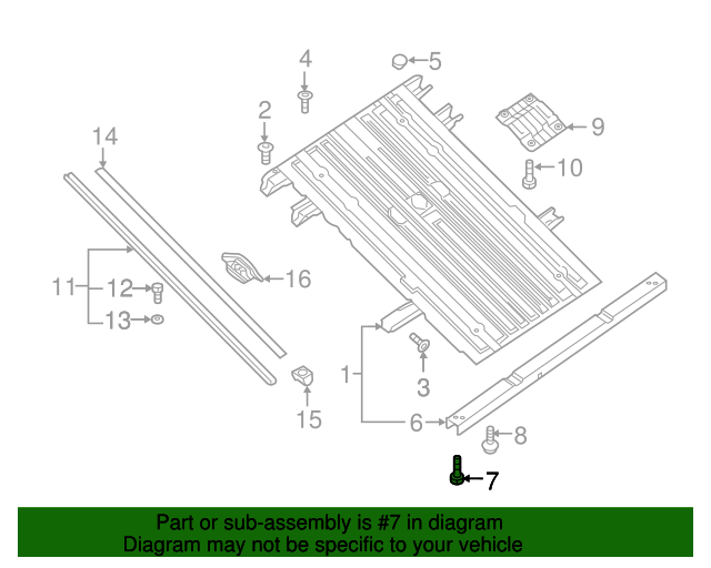 2016-2021 Nissan Rear Panel Upper Bolt 01121-N002U | TascaParts.com