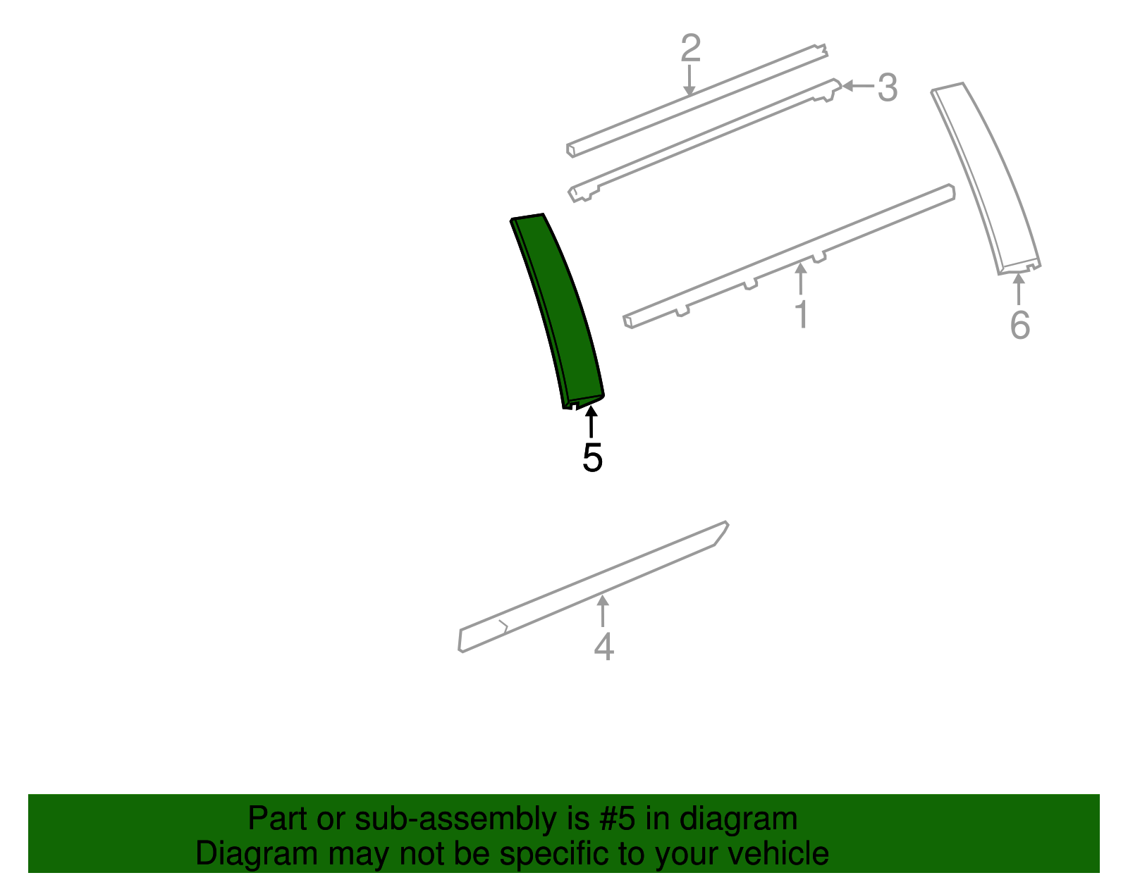 2015-2020 GM Rear Passenger Side Door Window Frame Front Applique ...