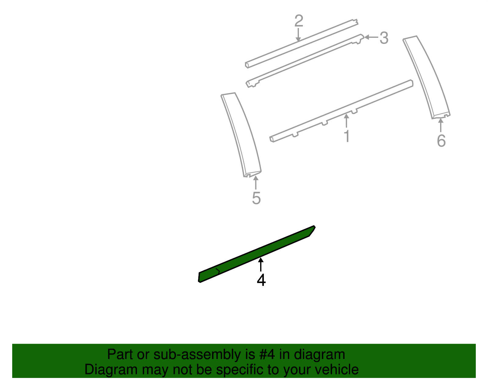 2015-2020 GM Outside Front Door Molding in Primer 22997641 GM ...