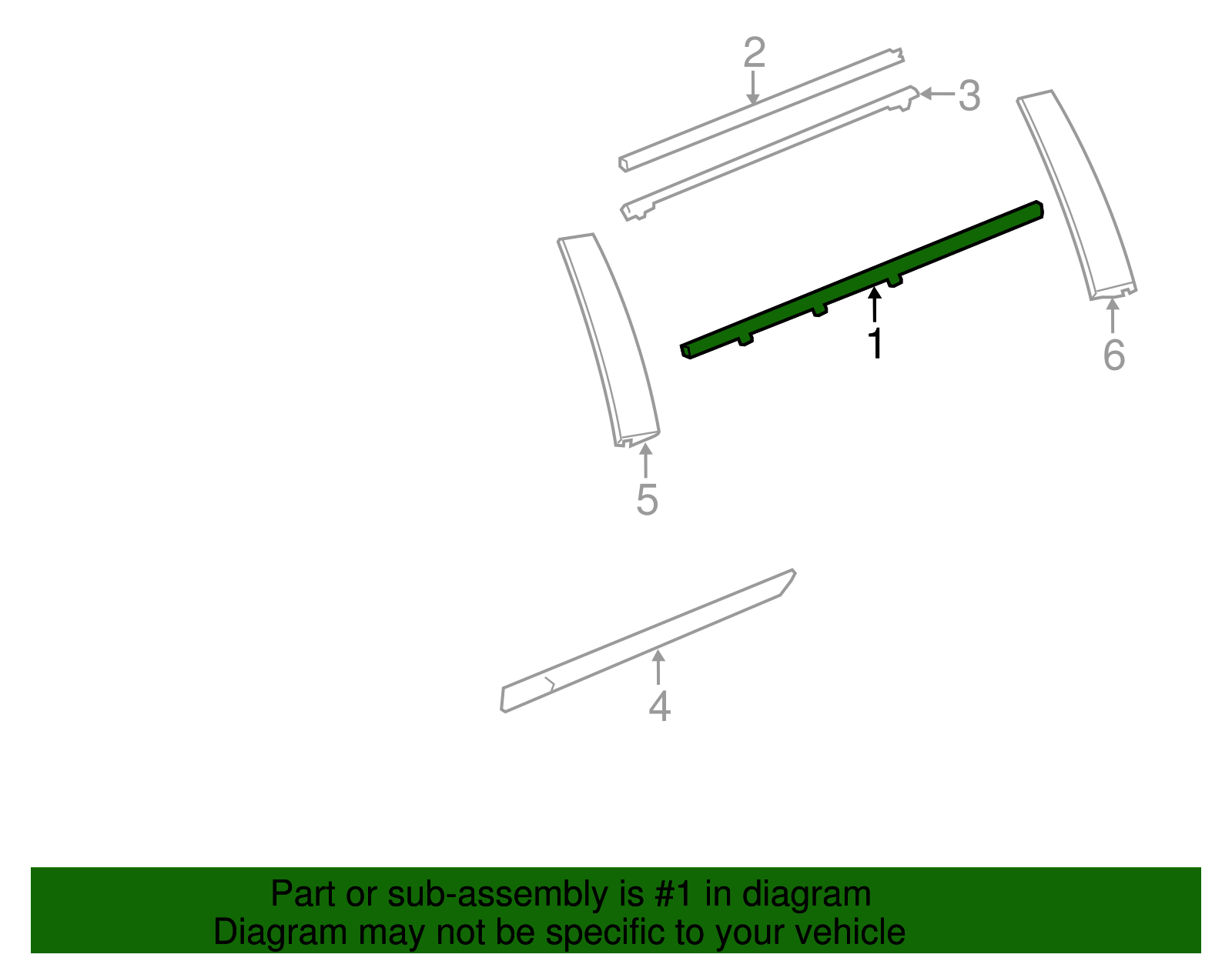 2015-2020 GM Bright Chrome Passenger Side Rear Side Door Window Belt ...