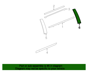 2015-2020 GM Rear Passenger Side Door Window Frame Rear Applique ...