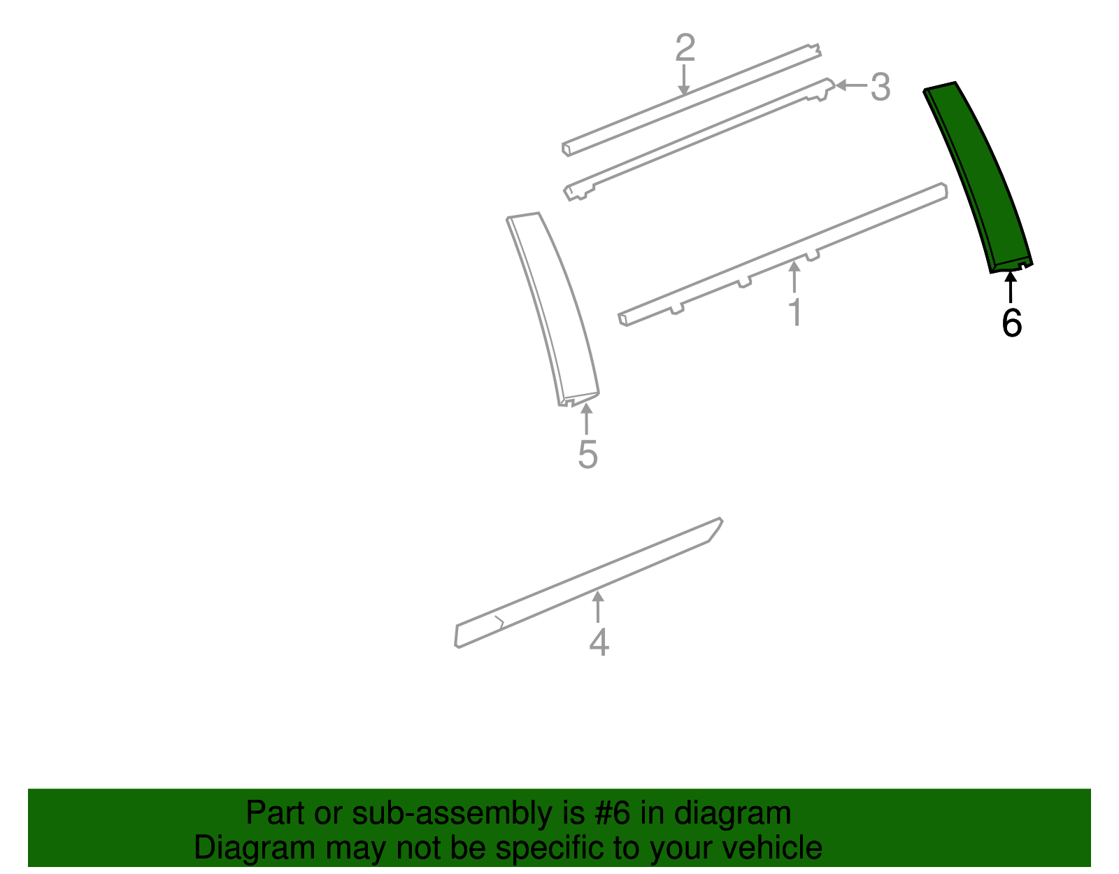 2015-2020 GM Rear Passenger Side Door Window Frame Rear Applique ...