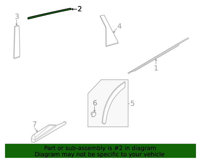 2021-2024 Nissan Rogue Frame Molding 82283-6RA0A | Nissan Parts Plus