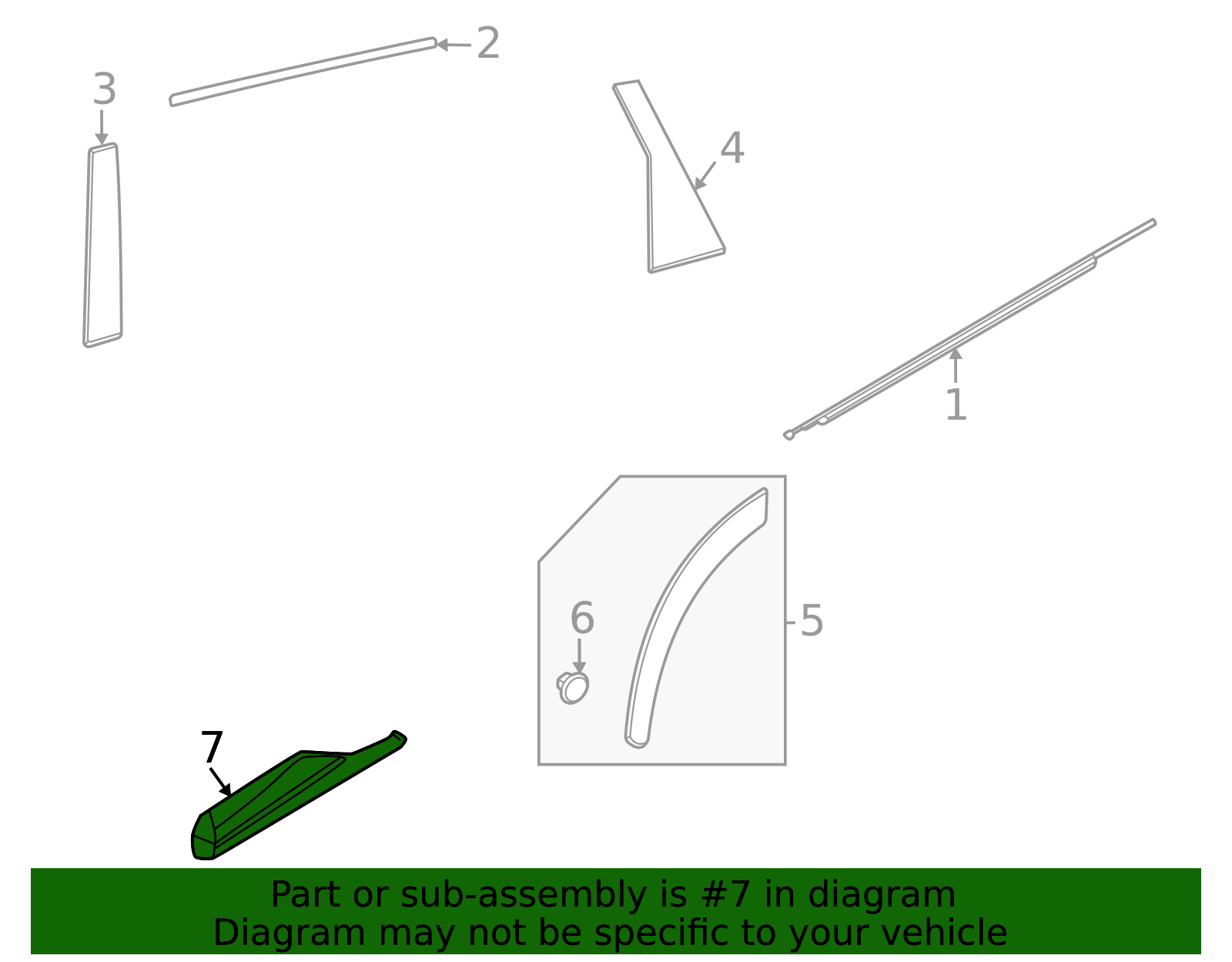 2021-2025 Nissan Rogue Body Side Molding 82871-6RA0A | My Nissan Part
