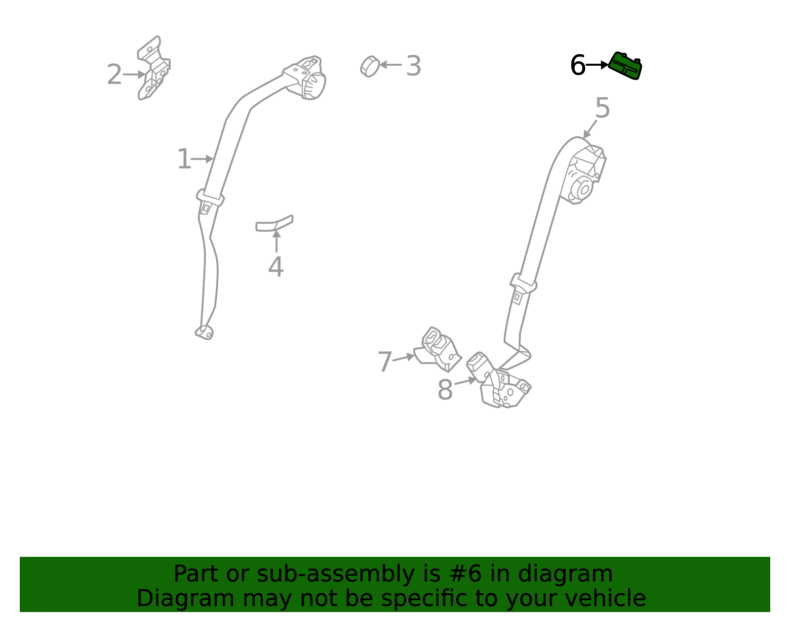 2021-2025 Nissan Seat Belt Guide 87834-6RR0A | Nissan Automotive Parts