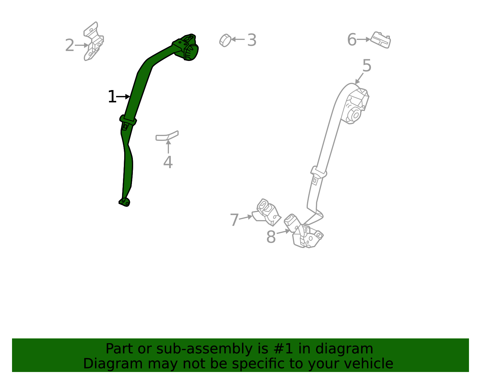 2021-2025 Nissan Rogue Outer Belt Assembly 88884-6RR5B | Sullivan ...