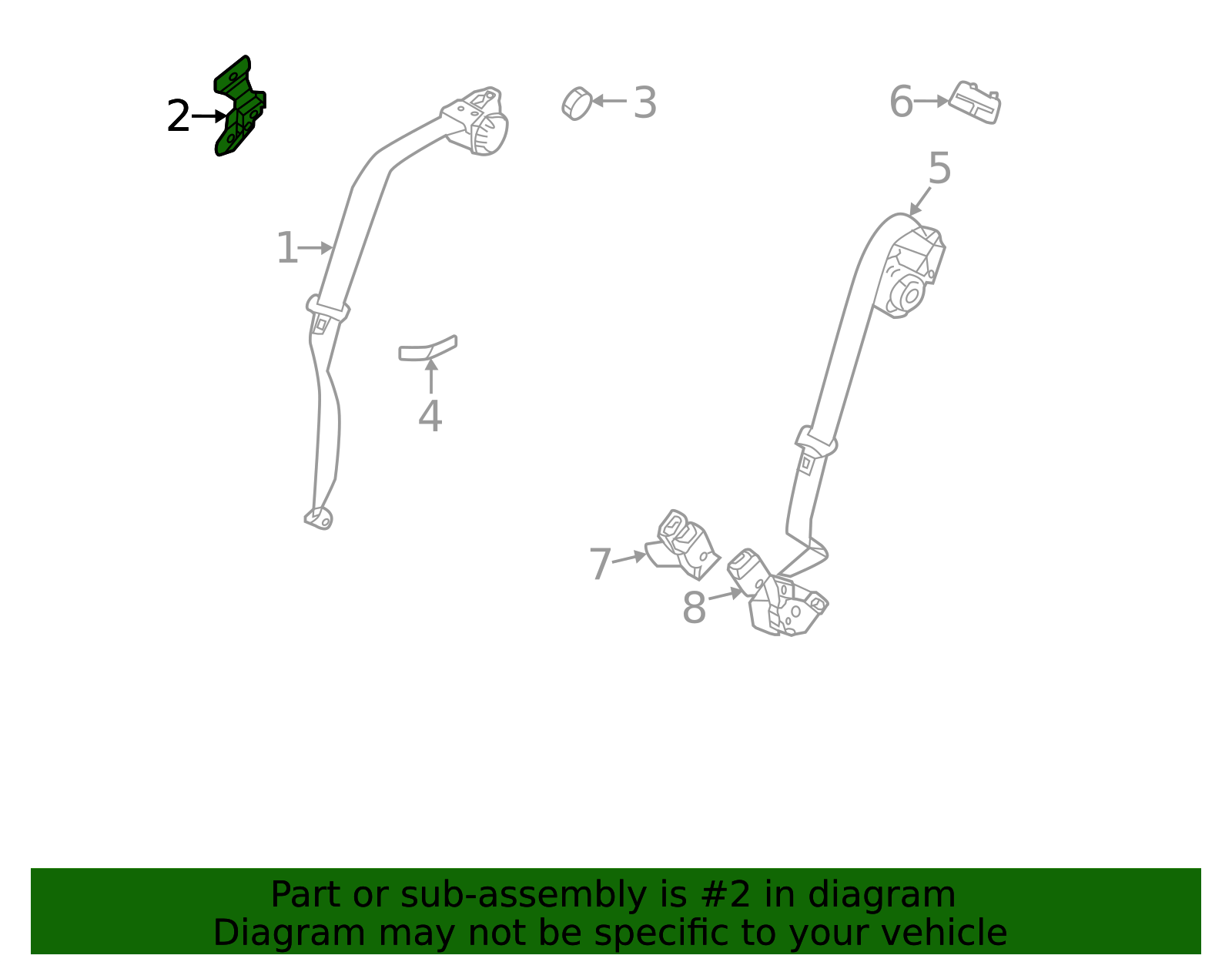 86868-4N100 - Seat Belt Anchor - 2003-2025 Nissan | Nissan OEM Parts Direct