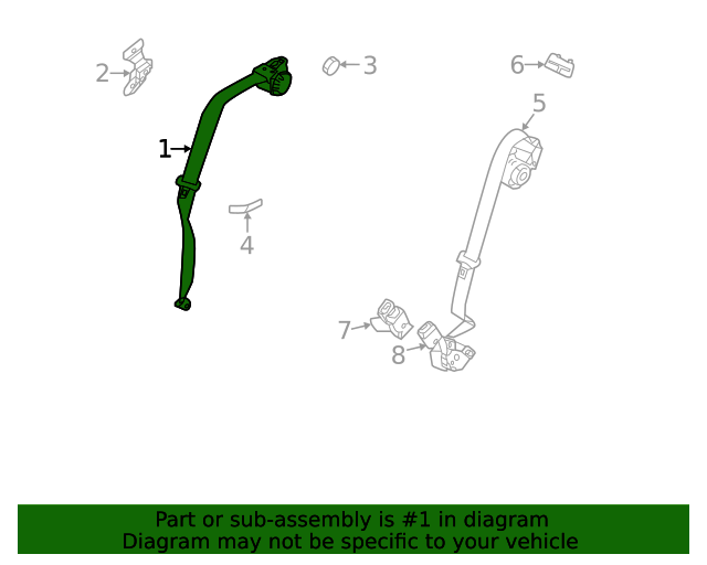 86884-6RR5A - Belt & Retractor 2021 Nissan Rogue | Nissan Parts ...