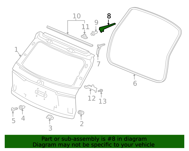 74835-TGS-A00 - Cover R Tailgate Hinge - 2019 2020 Honda Passport ...