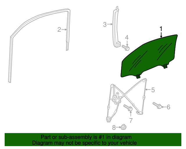 2012-2015 Scion iQ Door Glass 68110-74011 | Toyota Parts Center