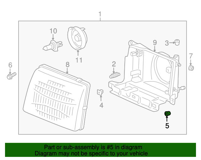 1989-2002 Toyota Headlamp Assembly Grommet 90189-06111 | Toyota Parts ...