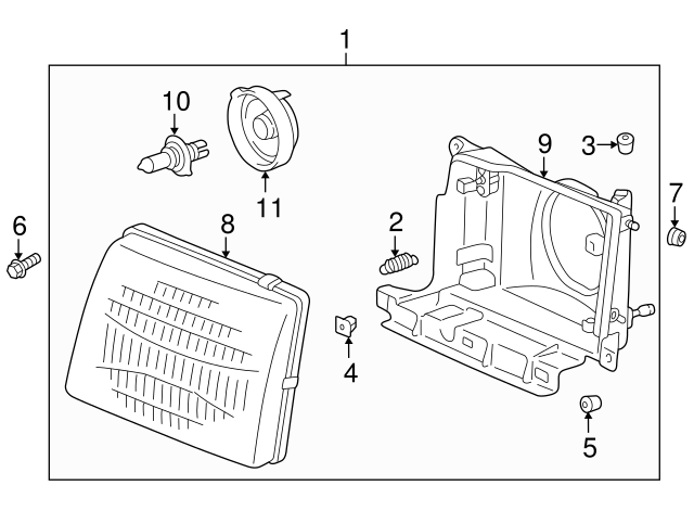 90189-06111 - Headlamp Assembly Grommet - 1989-2002 Toyota | Boch ...