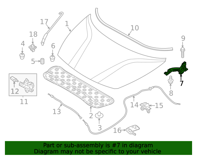 79110-H8000 - Hinge 2018-2023 Kia Rio | Kia.Parts Store