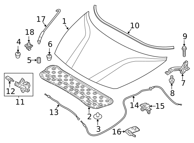 2018-2023 Kia Rio Hood 66400-H8000 | TascaParts.com