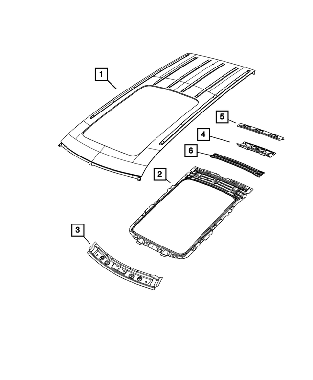 2022-2024 Jeep Grand Cherokee Roof Lower Rear Header 68423865AA | Mopar ...