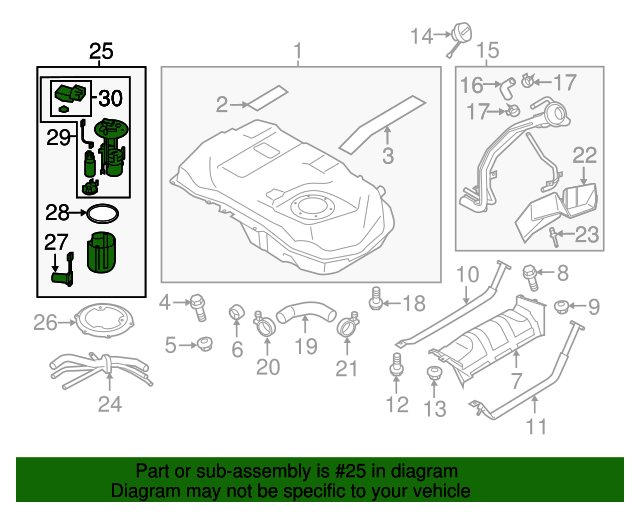 2008-2019 Mitsubishi Fuel Pump Assembly 1760A300 | QuirkParts