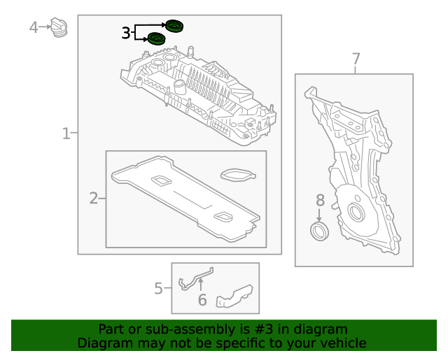 Genuine OEM Ford Part - Valve Cover Seal K2GZ-6C535-A | Genuine OEM ...