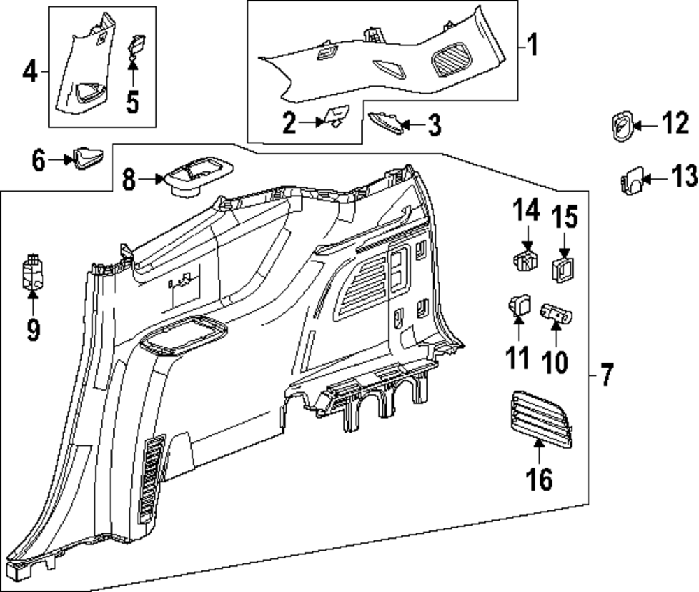 2024-2025 GM Rear Quarter Trim 26534354 | GM Parts Center